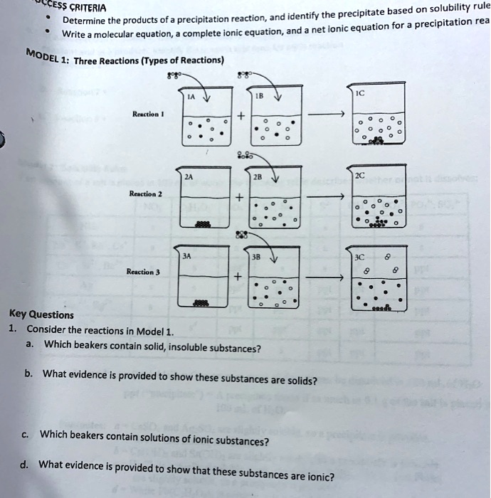 [GET ANSWER] CCESS CRITERIA • Determine the products of a precipitation ...