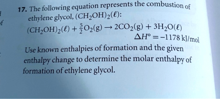 SOLVED: The following equation represents the combustion of ethylene ...