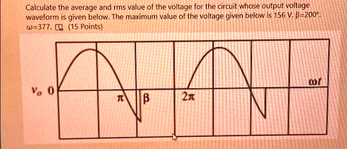 SOLVED: Calculate the average and rms value of the voltage for the circuit whose output voltage ...