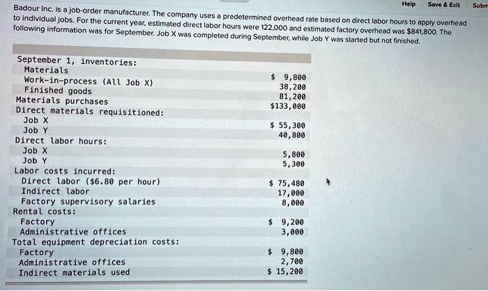 The total cost of job X is: 172,960137,000 163,100133,600 160,080 Help ...