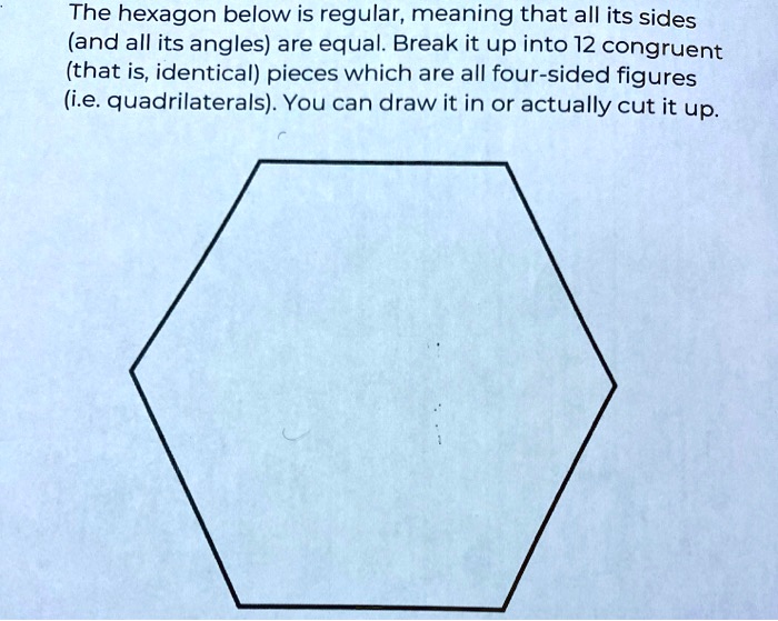 The hexagon below is regular, meaning that all its sides (and all its ...