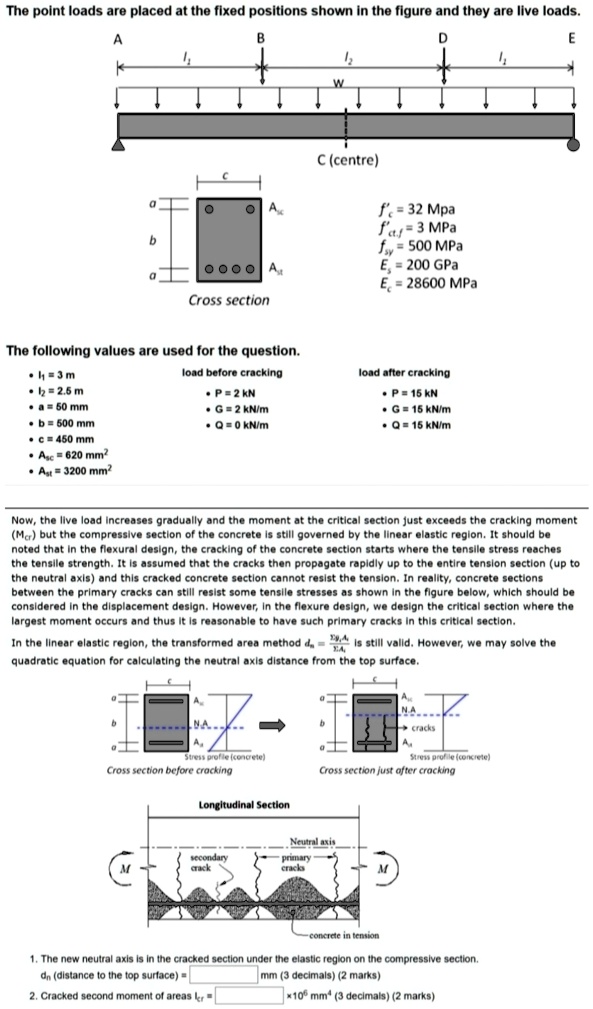the point loads are placed at the fixed positions shown in the figure ...