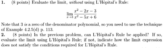 SOLVED:points) Evalate the limnit , without using L Hopital $ Rule: 21 ...