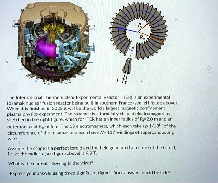 SOLVED: The International Thermonuclear Experimental Reactor (ITER) is ...