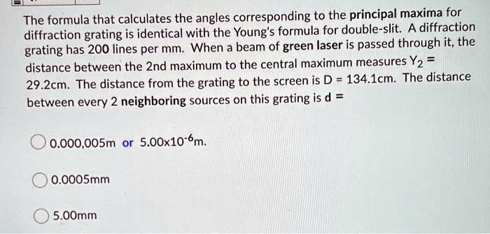 SOLVED: The formula that calculates the angles corresponding to the ...