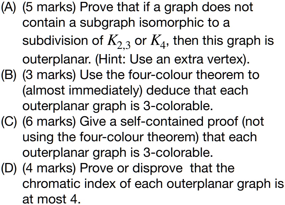 a 5 marks prove that if a graph does not contain a subgraph isomorphic ...