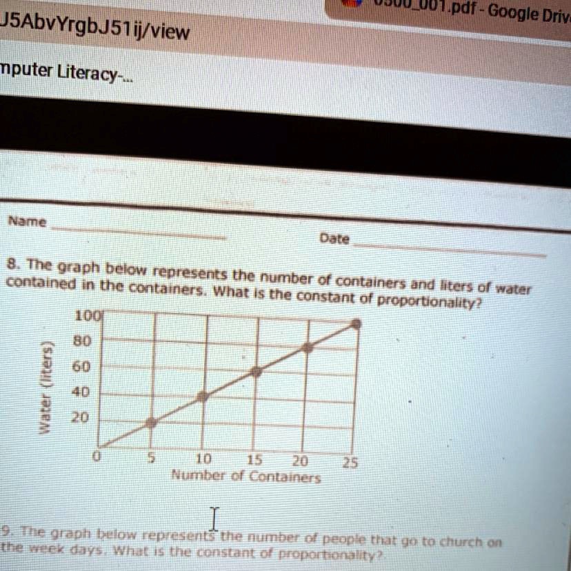 SOLVED: 'Name Date 8. The graph below represents the number of ...