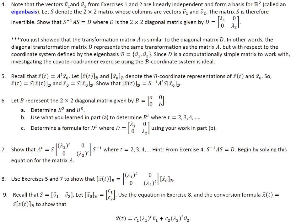 note that the vectors vand vz from exercises 1 and 2 are linearly independent and form basis for ...