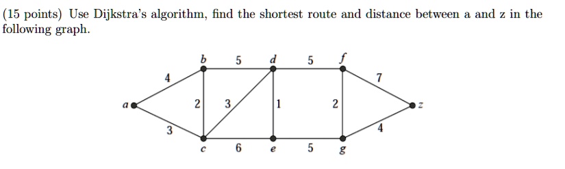 SOLVED:(15 points) Use Dijkstra's algorithm; find the shortest route ...