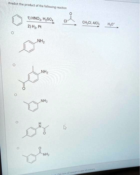 predict the product of the following reaction 1hno3hso4 2h2pt chciaici3 ...