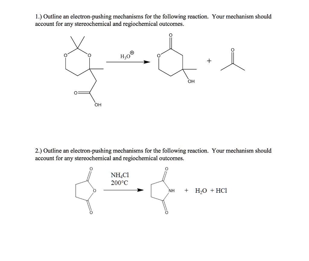 SOLVED: Outline an electron-pushing mechanism for the following ...