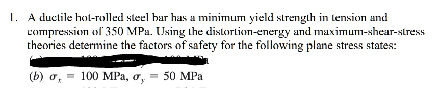 SOLVED: 1. A ductile hot-rolled steel bar has a minimum yield strength ...