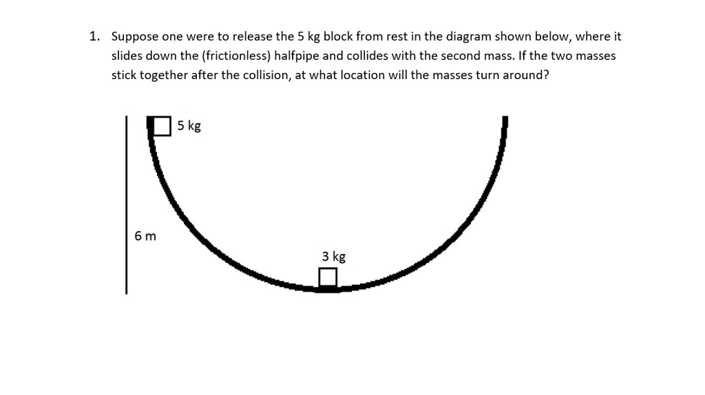 SOLVED: Suppose one were to release the 5 kg block from rest in the diagram shown below, where ...