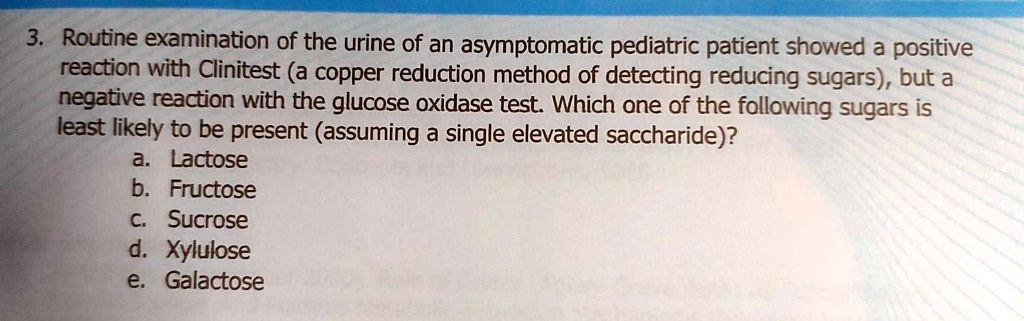 3 routine examination of the urine of an asymptomatic pediatric patient ...