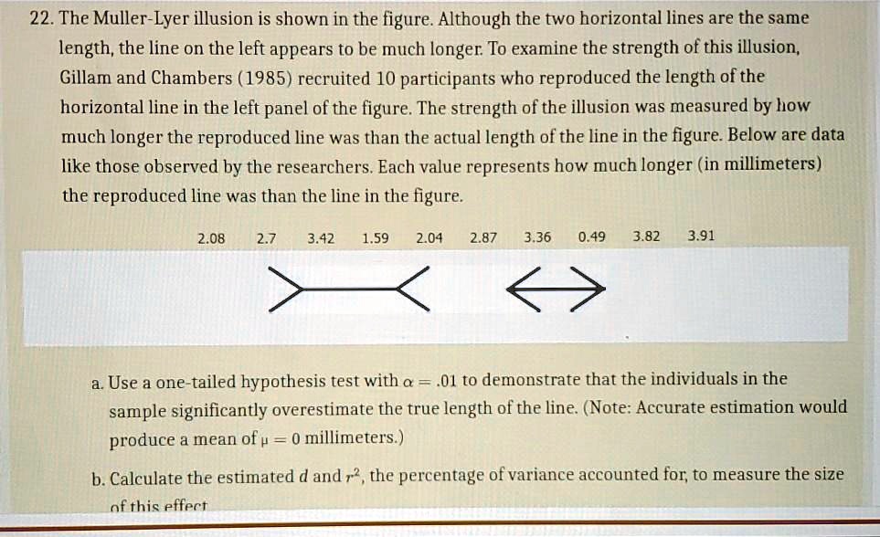 22 the muller lyer illusion is shown in the figure although the two ...