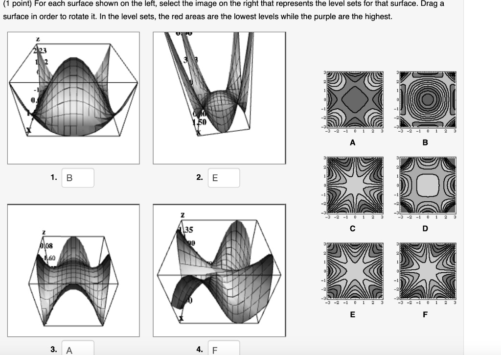 (1 point) For each surface shown on the left, select the image on the right that represents the ...