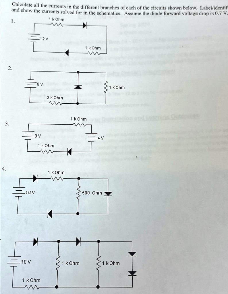 SOLVED: Calculate all the currents in the different branches of each of ... SOLVED: Calculate all the currents in the different branches of each of ...