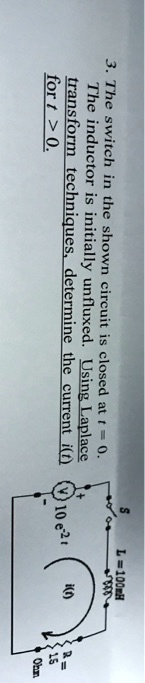 SOLVED: To transform techniques, determine the current i. The inductor is initially unfluxed ...