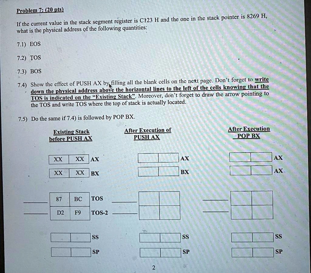 SOLVED: Problem Z: (ZUpts) is C123 H and the one in the stack pointer ...