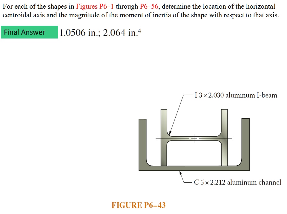 For each of the shapes in Figures P6-1 through P6-56, determine the ...