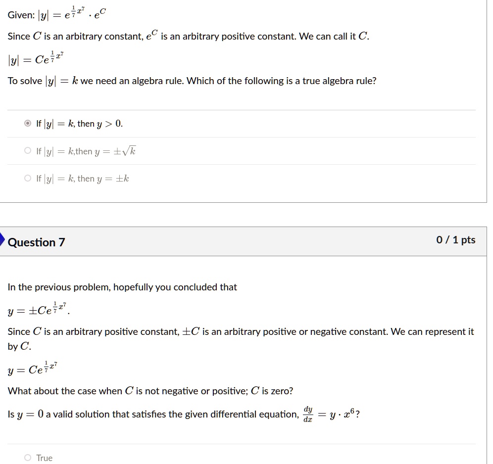 SOLVED:Given: lyl {1 ec Since C is an arbitrary constant; is an arbitrary positive constant We ...