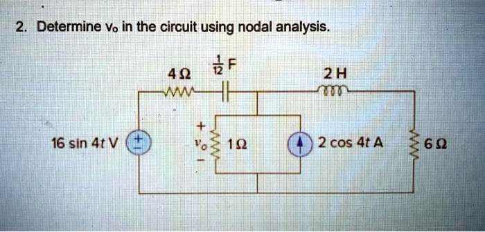 Determine Vo in the circuit using nodal analysis:49#F… - SolvedLib
