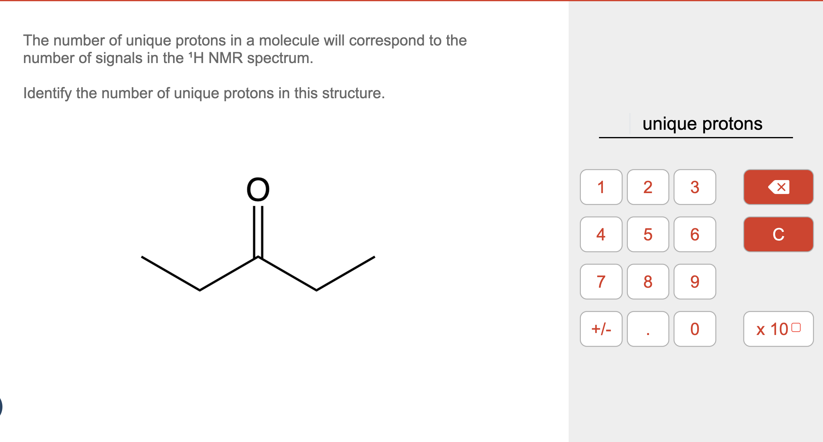 SOLVED: The number of unique protons in a molecule will correspond to ...