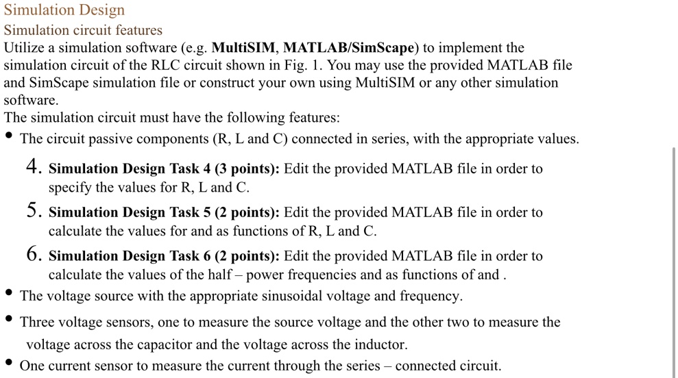 Simulation Design Simulation circuit features Utilize a simulation ...