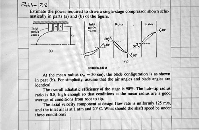 Problam 7.2 Estimate the power required to drive a single-stage ...