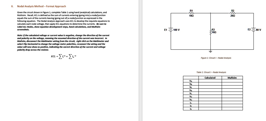 II. Nodal Analysis Method - Format Approach Given the circuit shown in ...
