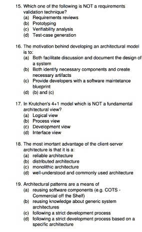 15. Which one of the following is NOT a requirements validation ...