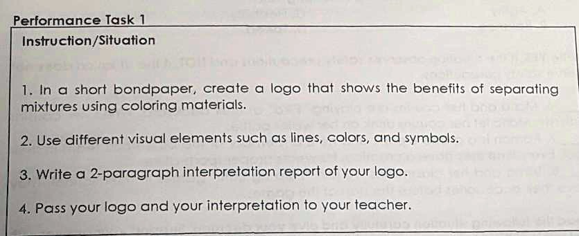 performance task 1 instructionsituation 1 in a short bondpaper create a logo that shows the ...