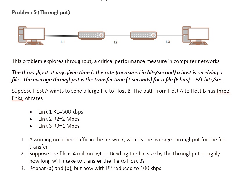 SOLVED: This problem explores throughput, a critical performance measure in computer networks ...