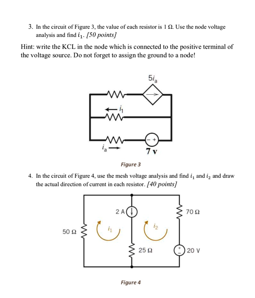SOLVED: 3. In the circuit of Figure 3, the value of each resistor is 1 . Use the node voltage ...