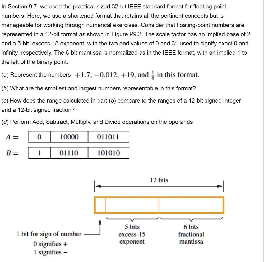 in section 97we used the practical sized 32 bit ieee standard format for floating point numbers ...
