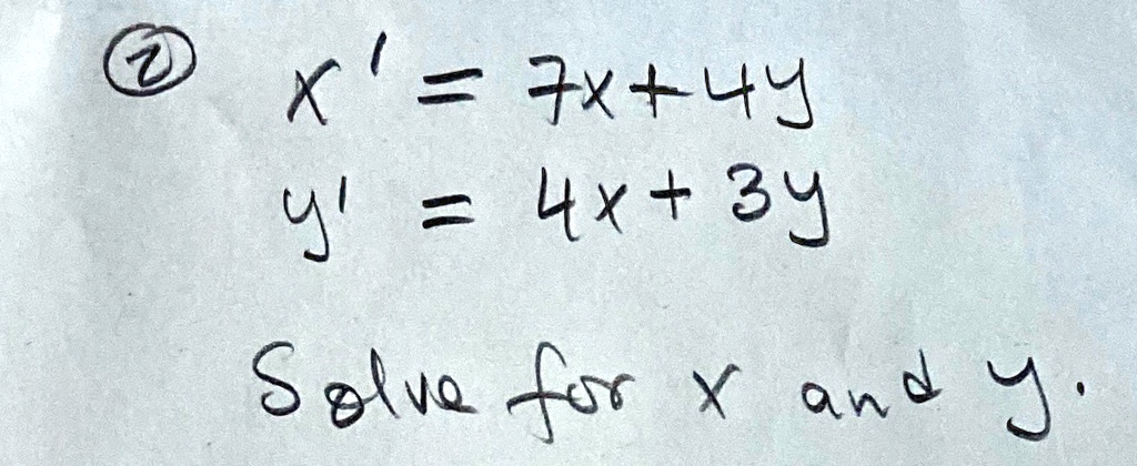 SOLVED: "Find a solution for X and y using operator notation X( = tx+yy ...