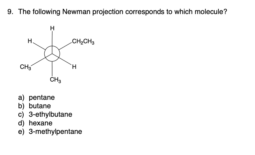 SOLVED: The following Newman projection corresponds to which molecule ...