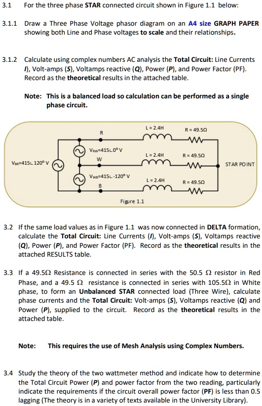 question 34 31 for the three phase star connected circuit shown in ...