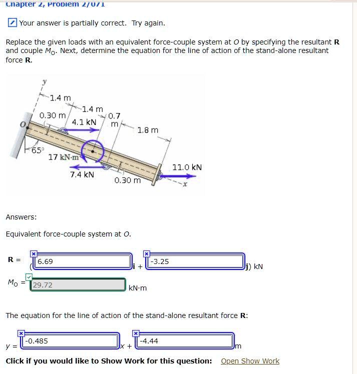 SOLVED: Chapter 2: Equivalent Force-Couple Systems Replace the given loads with an equivalent ...