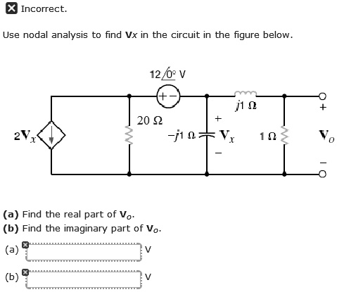 SOLVED: Use nodal analysis to find Vx in the circuit in the figure below. (Please Show your Work ...