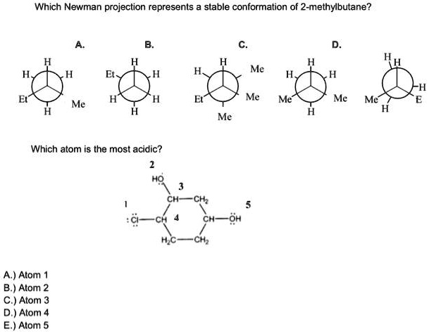 which newman projection represents stable conformation of 2 ...