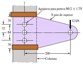 SOLVED: 1. determine the total shear load on each of the three bolts ...