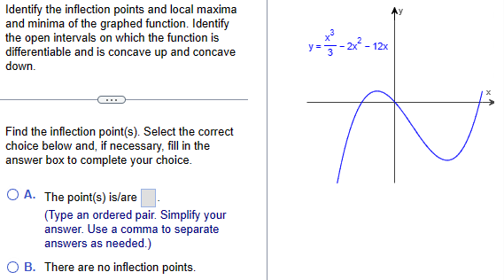 SOLVED: Identify the inflection points and local maxima and minima of the graphed function ...