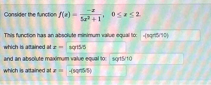 Solved Consider The Function F X 5x 2 1 0