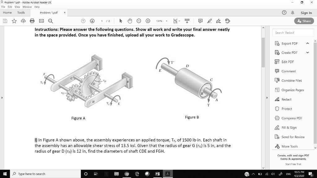SOLVED: In Figure A shown above, the assembly experiences an applied ...