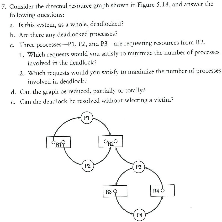 SOLVED: Consider the directed resource graph shown in Figure 5.18 and answer the following ...