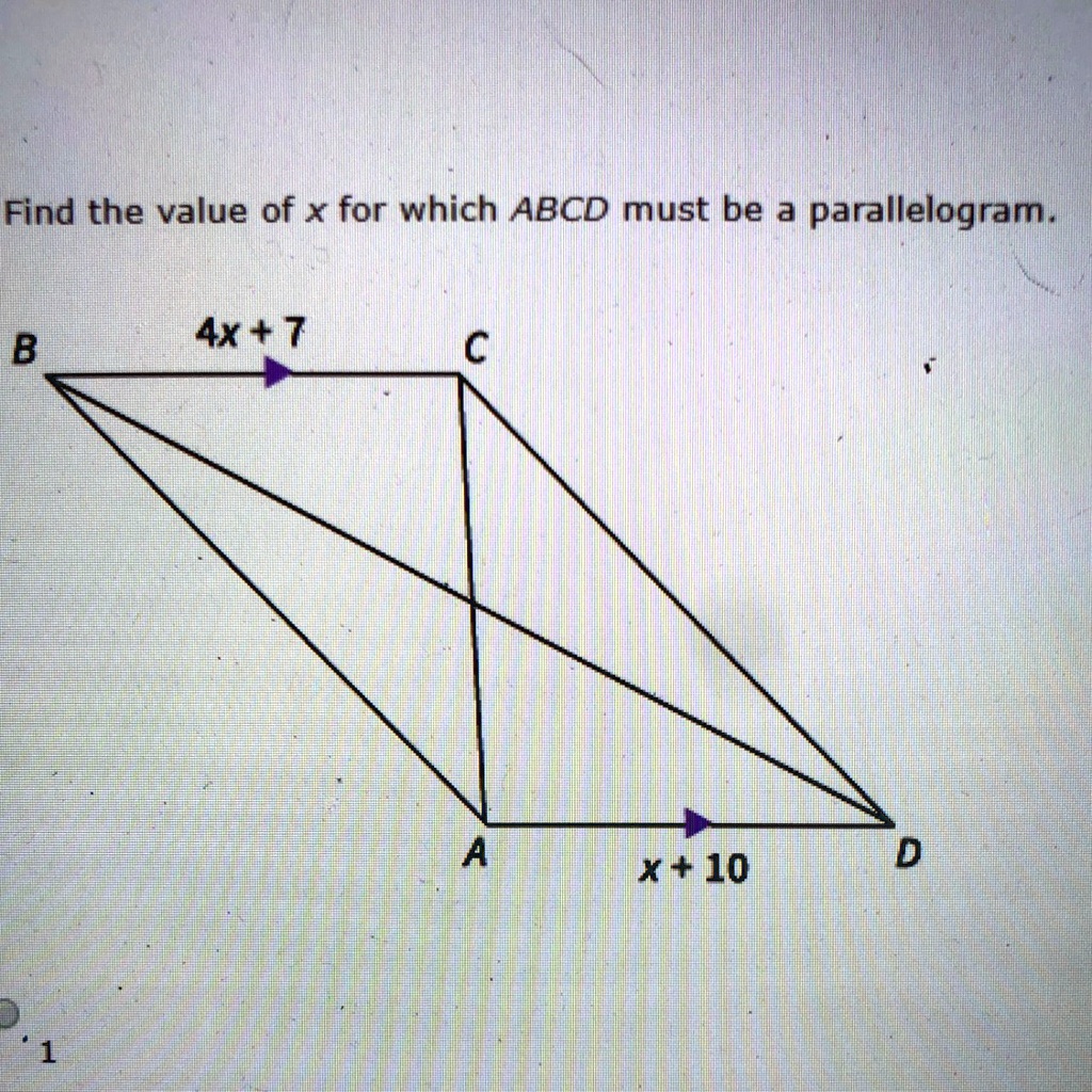 Solved Find Valuable Asked For Witch Abcd Must Be A Parallelogram 1