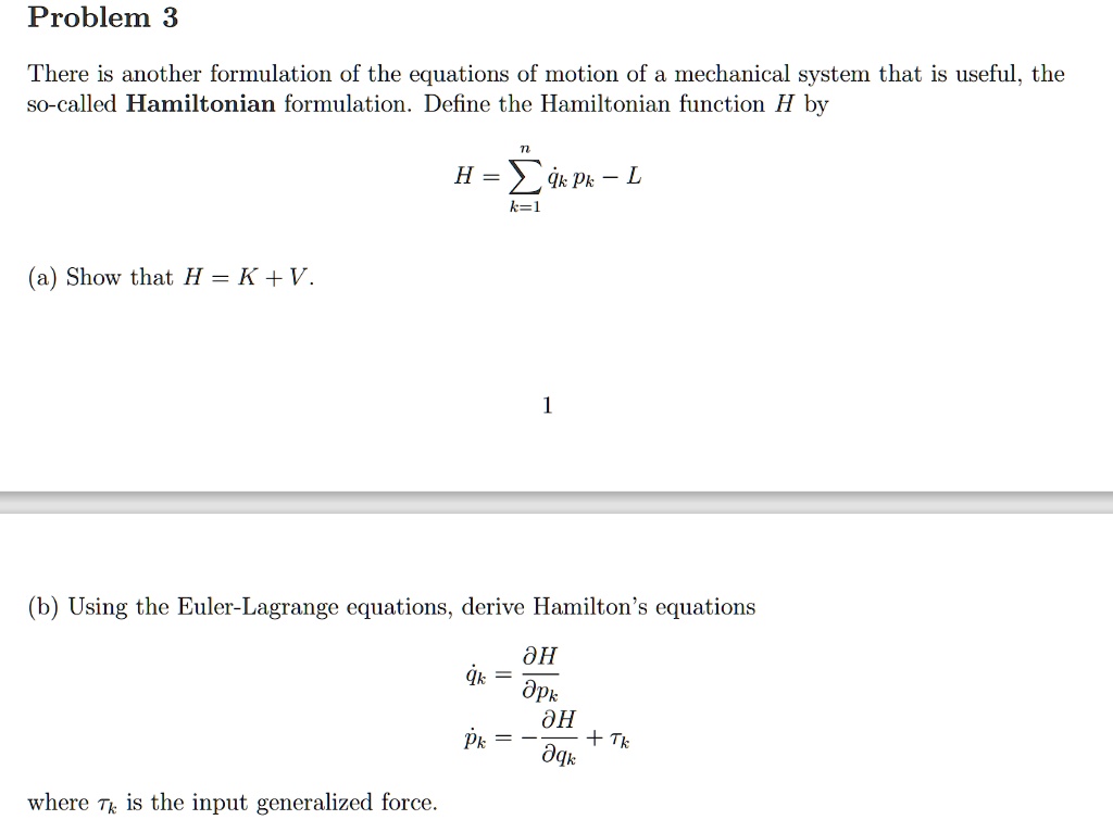 There is another formulation of the equations of motion of a mechanical ...