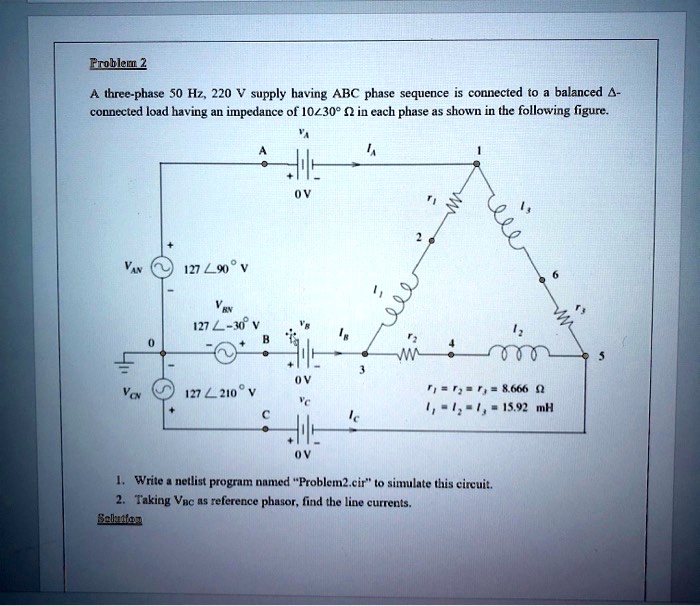 problem 2 a three phase 50 hz220 v supply having abc phase sequence is connected to a balanced ...