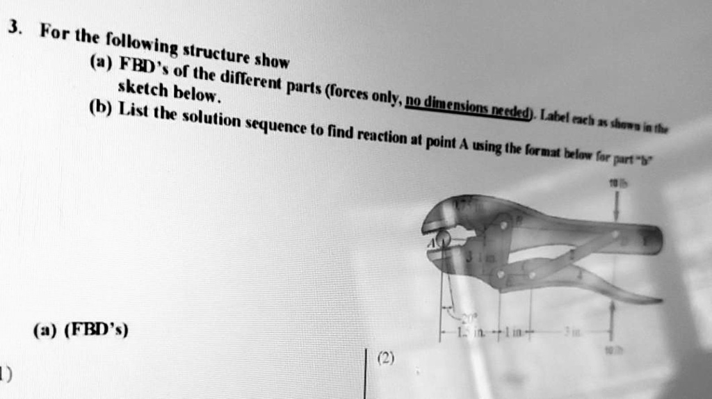 3. For the following structure show (a) FBD's of the different parts ...
